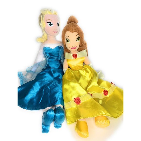 Disney | Toys | Disney Princess Plush Dolls Elsa And Belle 2 Frozen ...